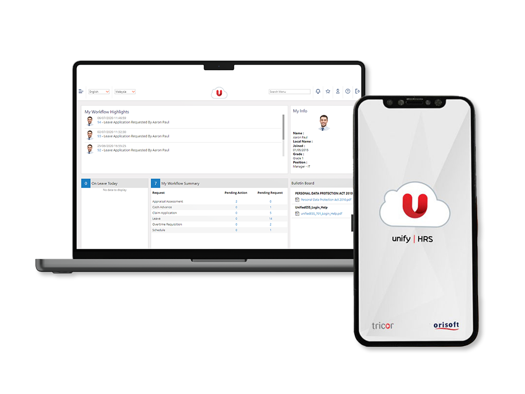 โปรแกรมฝ่ายบุคคลออนไลน์ ESS & MSS | Orisoft unify HRS